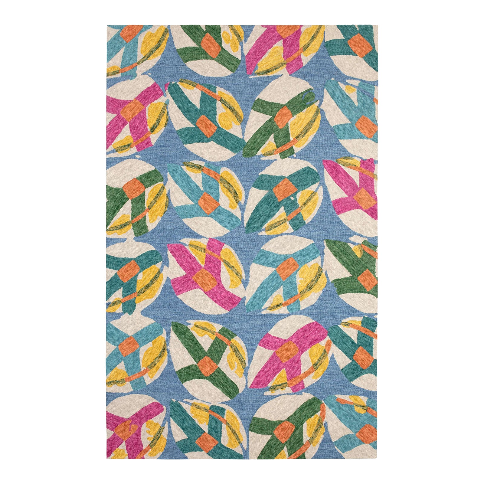 Kit Kemp for Dash & Albert Lily Pad Spring Micro Hooked Wool Rug, 2'6 ...