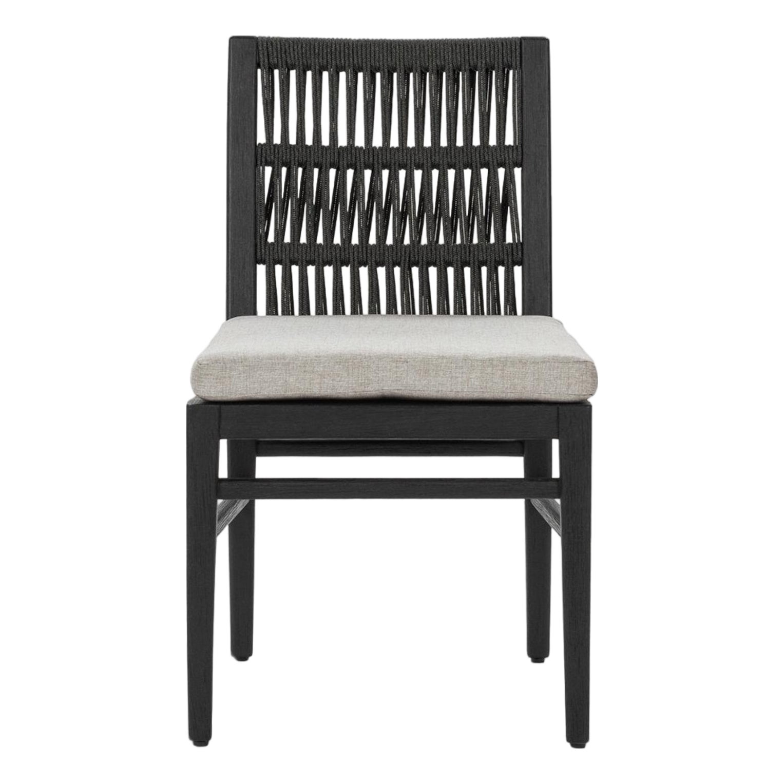 Palma Modern Black Weave Outdoor Dining Chair | Chairish