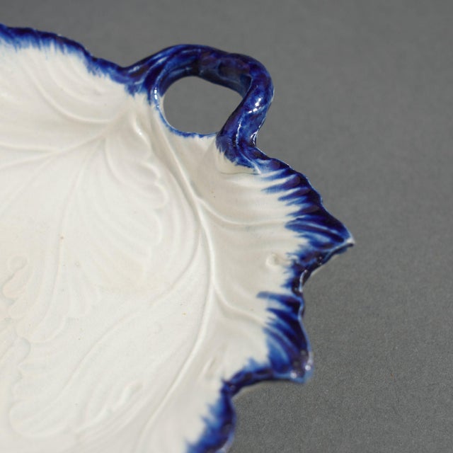 Shell Edge Pearlware Grape Leaf Condiment Dish, C. 1820 | Chairish