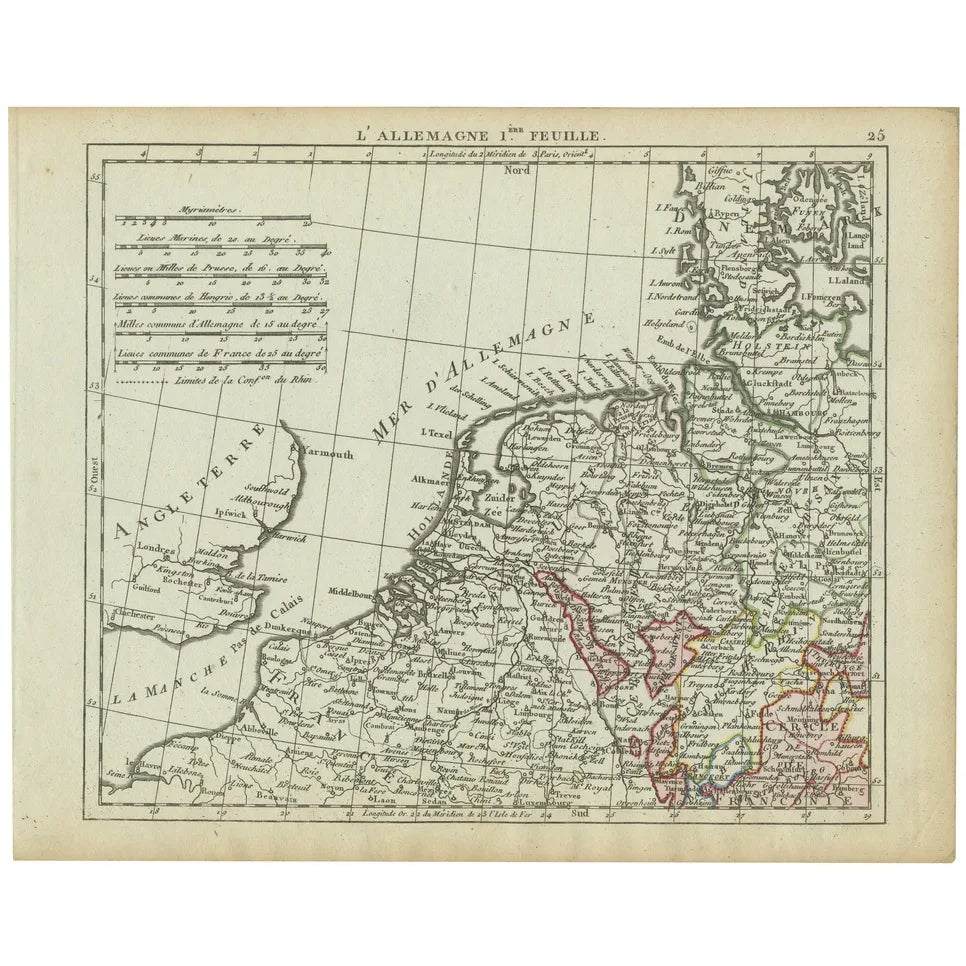 Antique Map of Northern Germany and the Netherlands, 1806 | Chairish