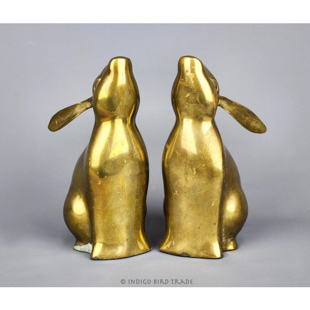 Mid 20th Century Brass Rabbit Bookends - a Pair | Chairish