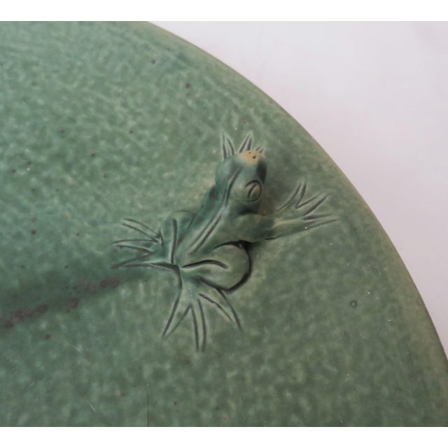 Set of 2 Frog Green Art Pottery 9 1/4" Luncheon Plates | Chairish