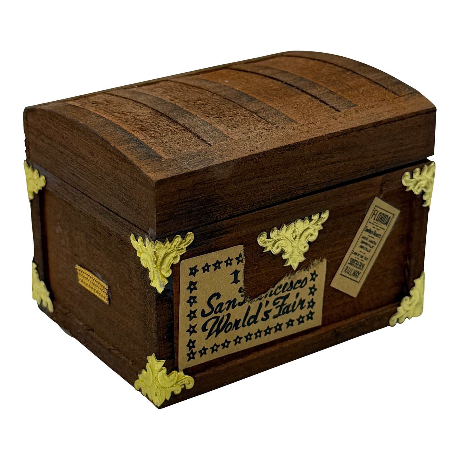 Vintage Shackman Miniature Wooden Trunk With Accessories – 1:12 Scale ...