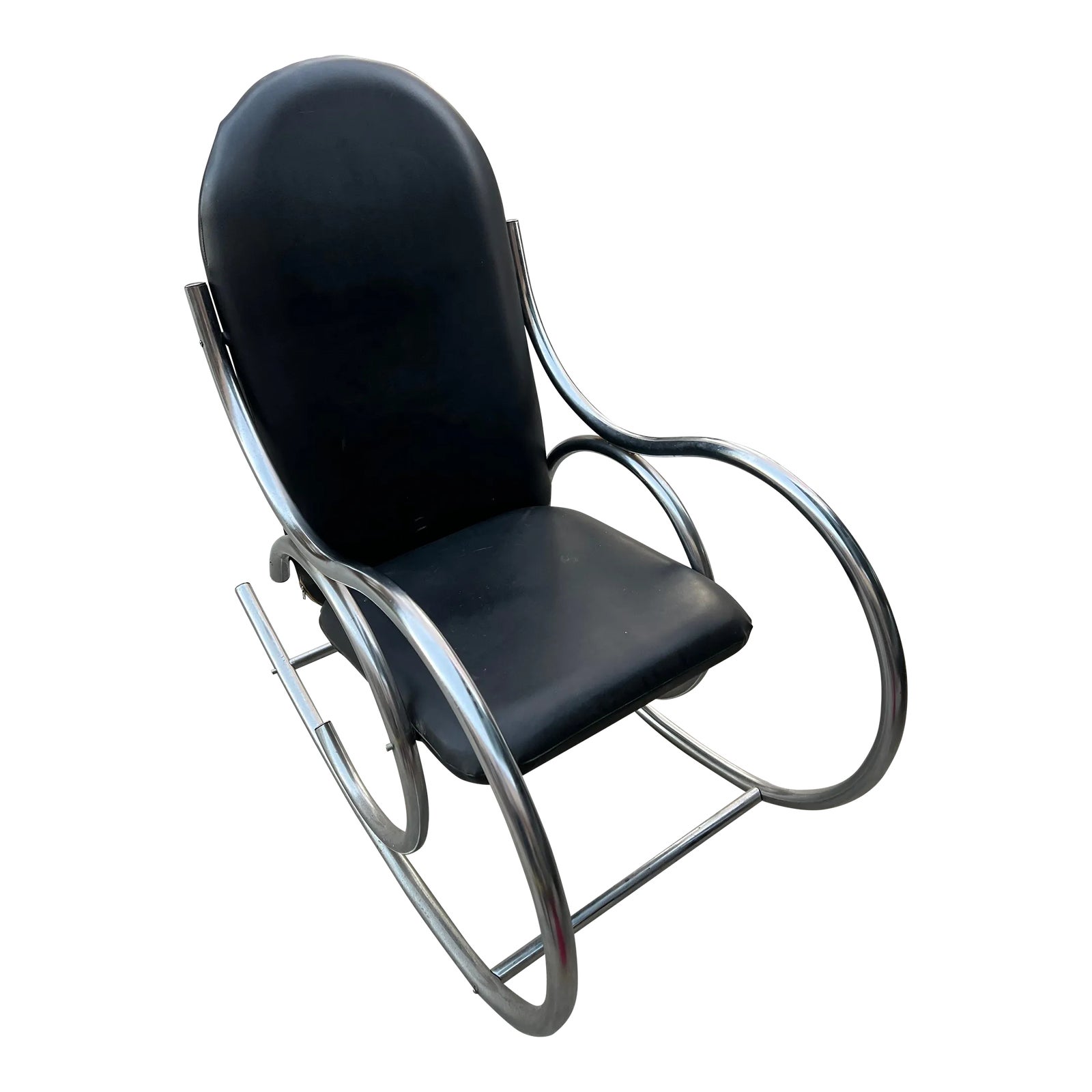 1970s Vintage Chrome Rocking Chair | Chairish