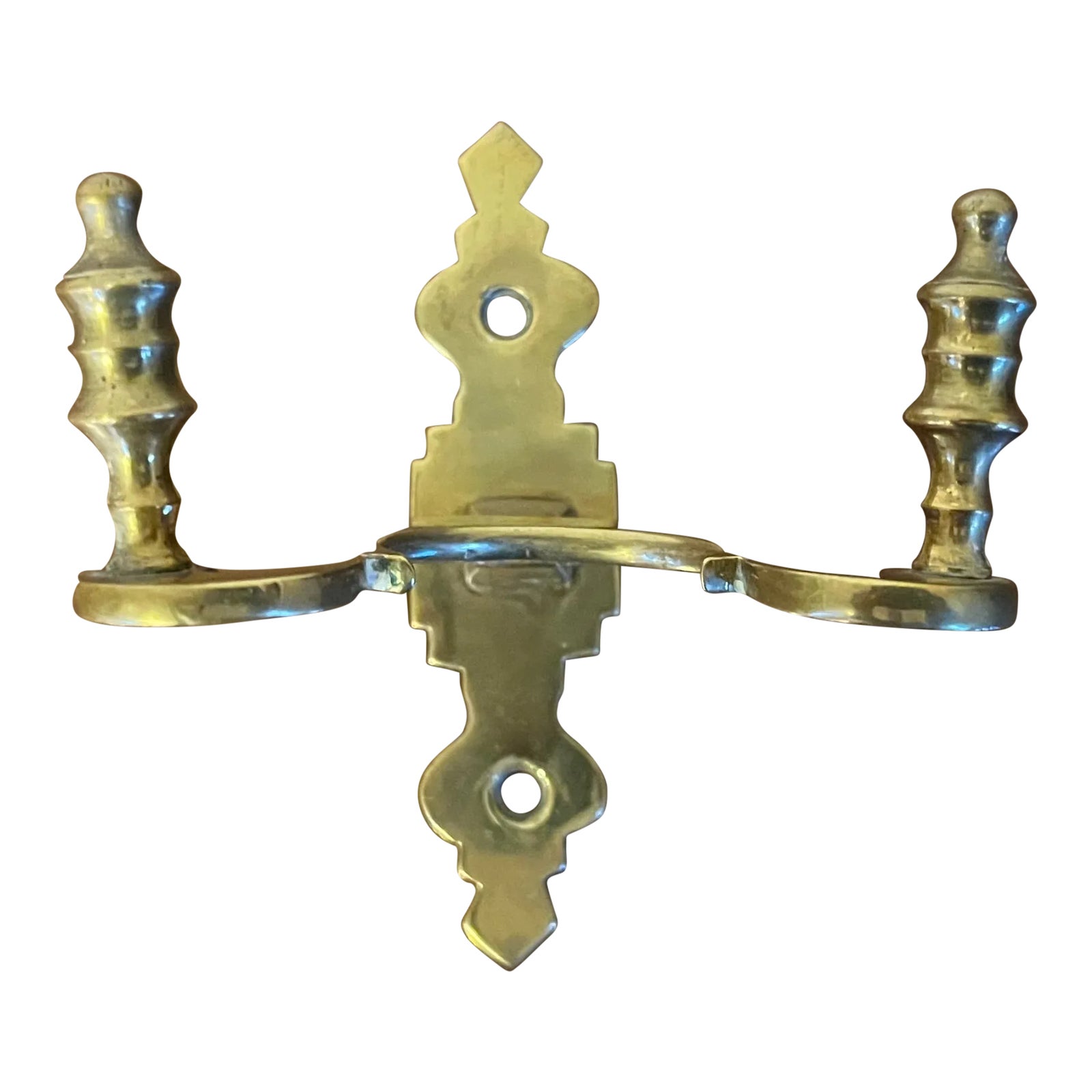 Antique 19th Century American Federal Brass Jamb Hook With Urn Finials ...