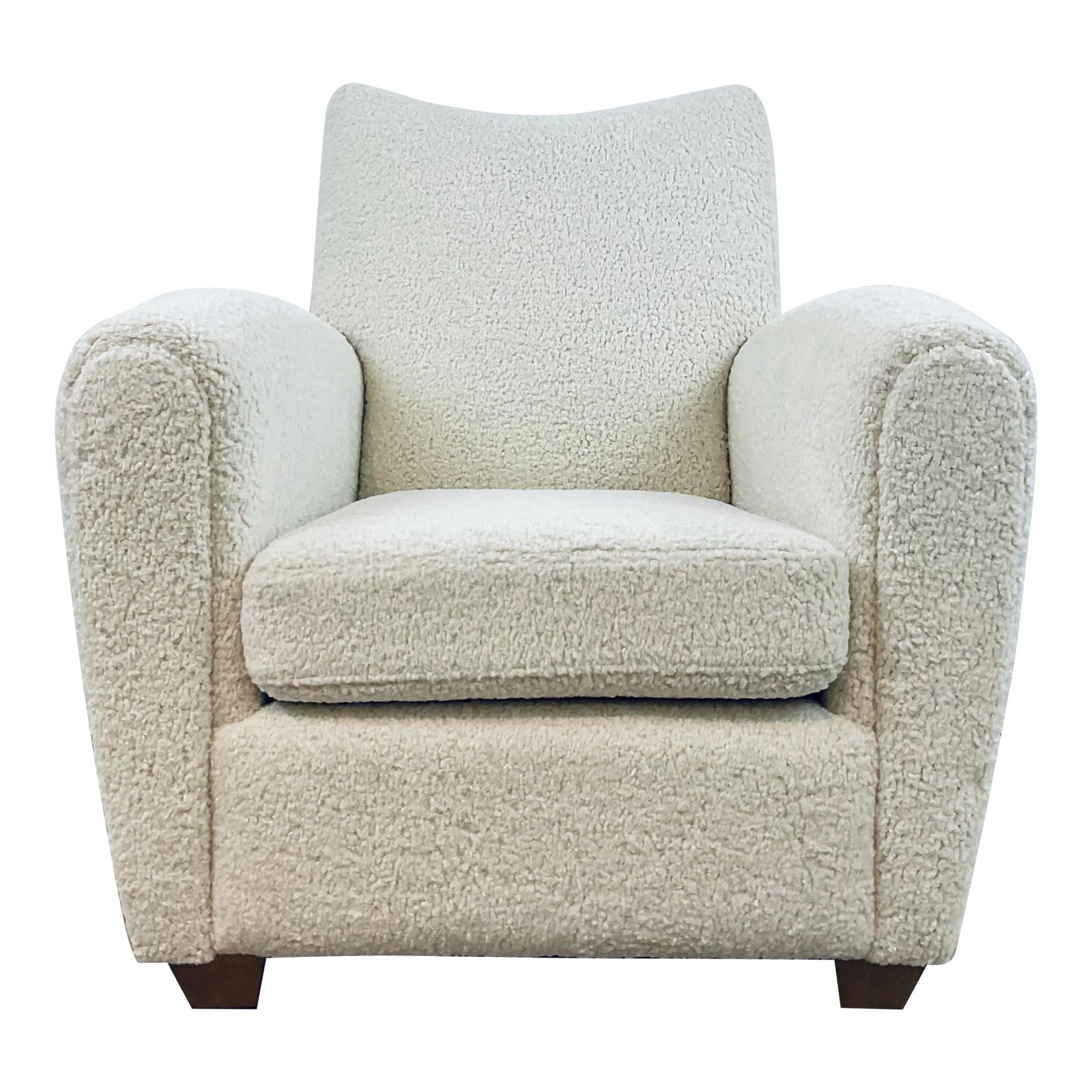 Modern Natural Faux Shearling Teddy Club Chair | Chairish