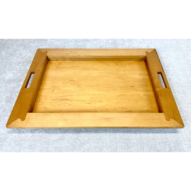 Vintage Mid Century Modern Style Pine Wood Serving Tray | Chairish