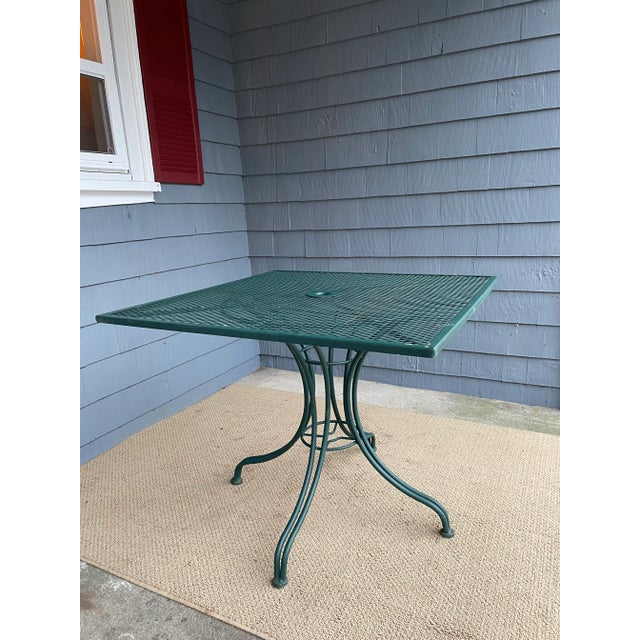 Late 20th Century Vintage Wrought Iron Square Outdoor Dining Table ...