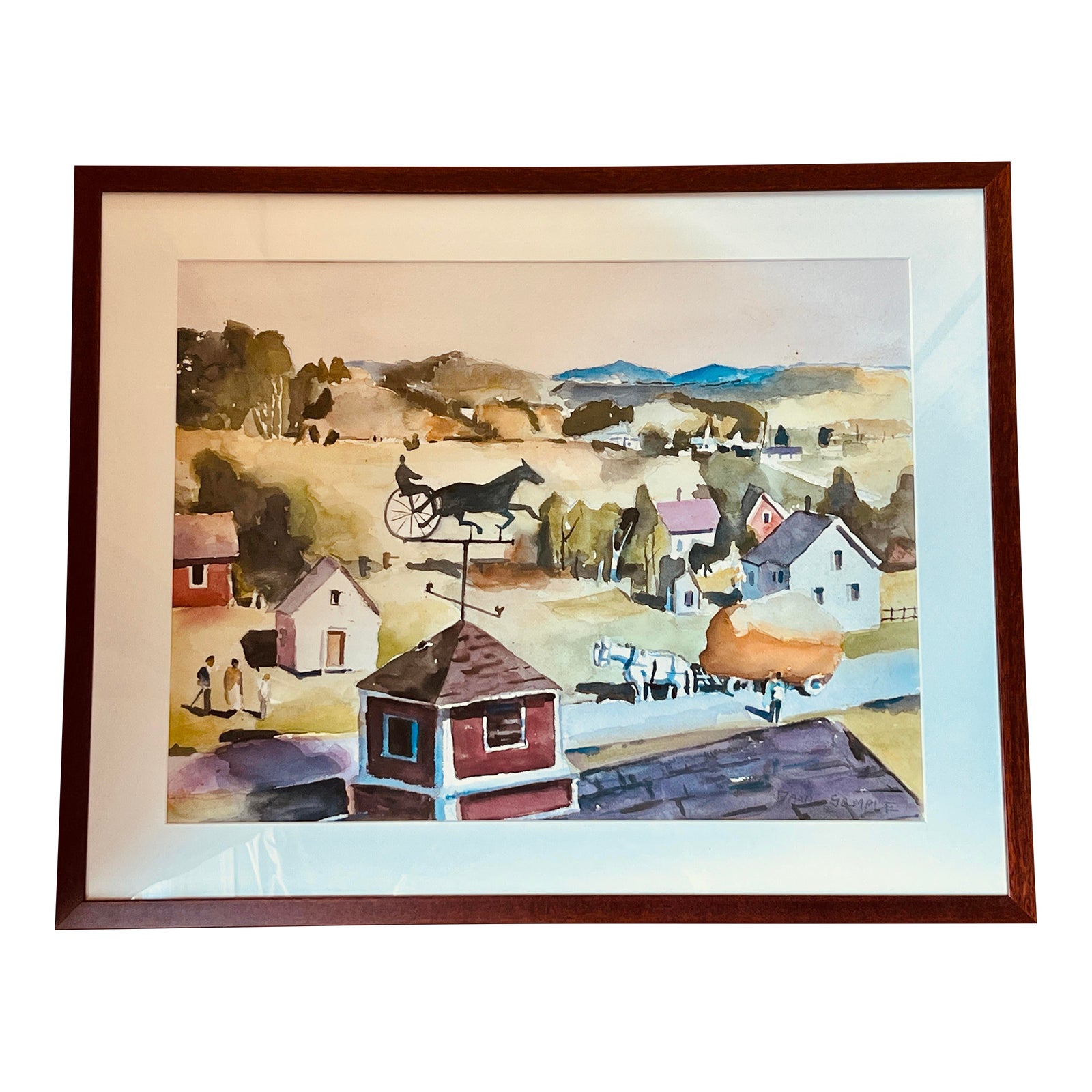 1940s Signed Paul Sample Vermont Landscape Watercolor Painting, Framed ...