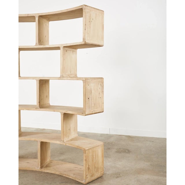 Post Modern Curved Bookcase Etagere Reclaimed Douglas Fir | Chairish