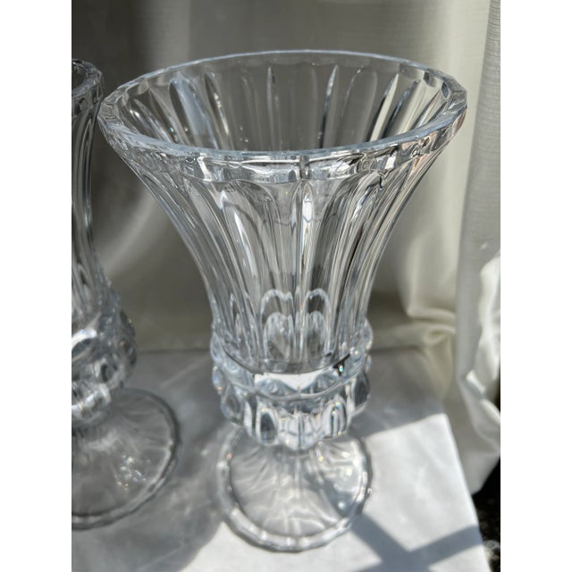 Late 20th Century Large French Regency Style Crystal Urn Vases - a Pair ...