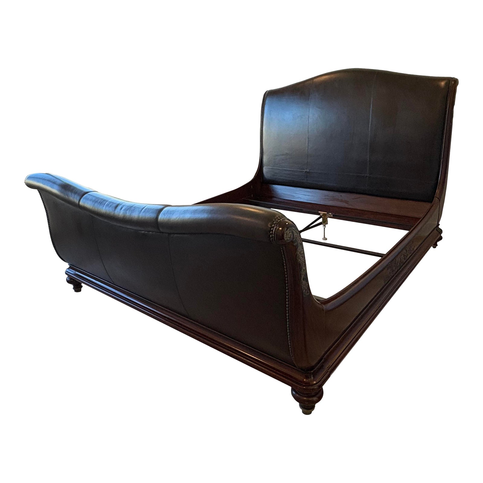 Ernest Hemingway Aberdare Brown Leather Sleigh Bed- California King ...