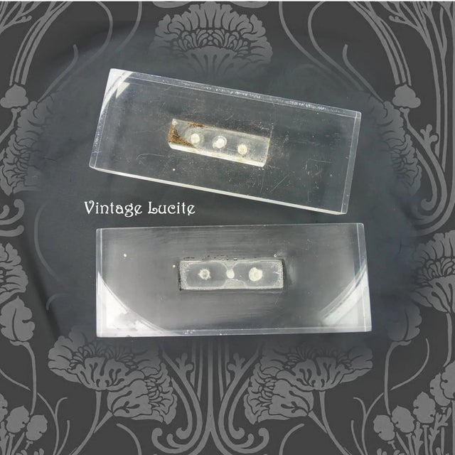Vintage Clear Lucite Rectangle Drawer Pulls, Set of 2 | Chairish