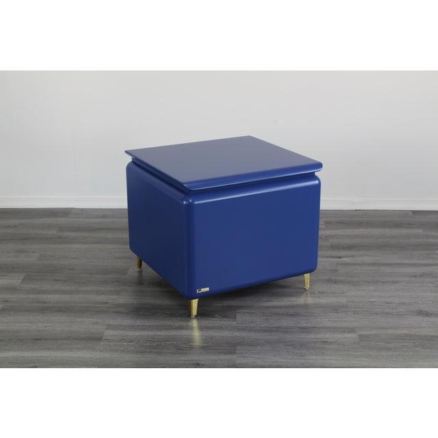 Vintage Rougier Blue Side Tables, a Pair | Chairish