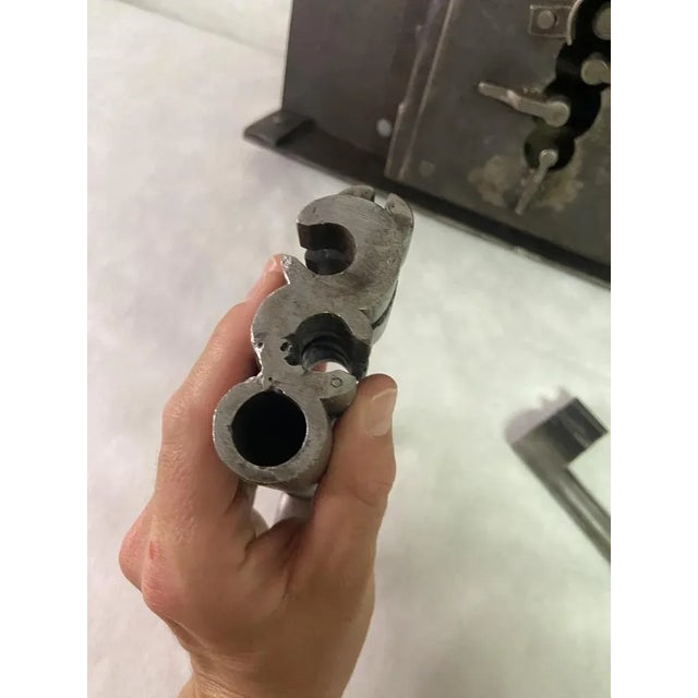 19th Century Bank Lock with Double Cast Iron key | Chairish