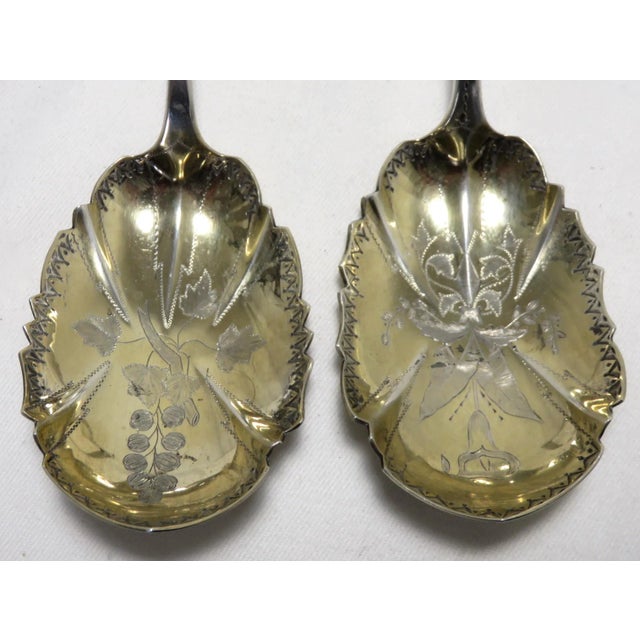 1860s Antique American Victorian Coin Silver Serving Spoons - a Pair ...