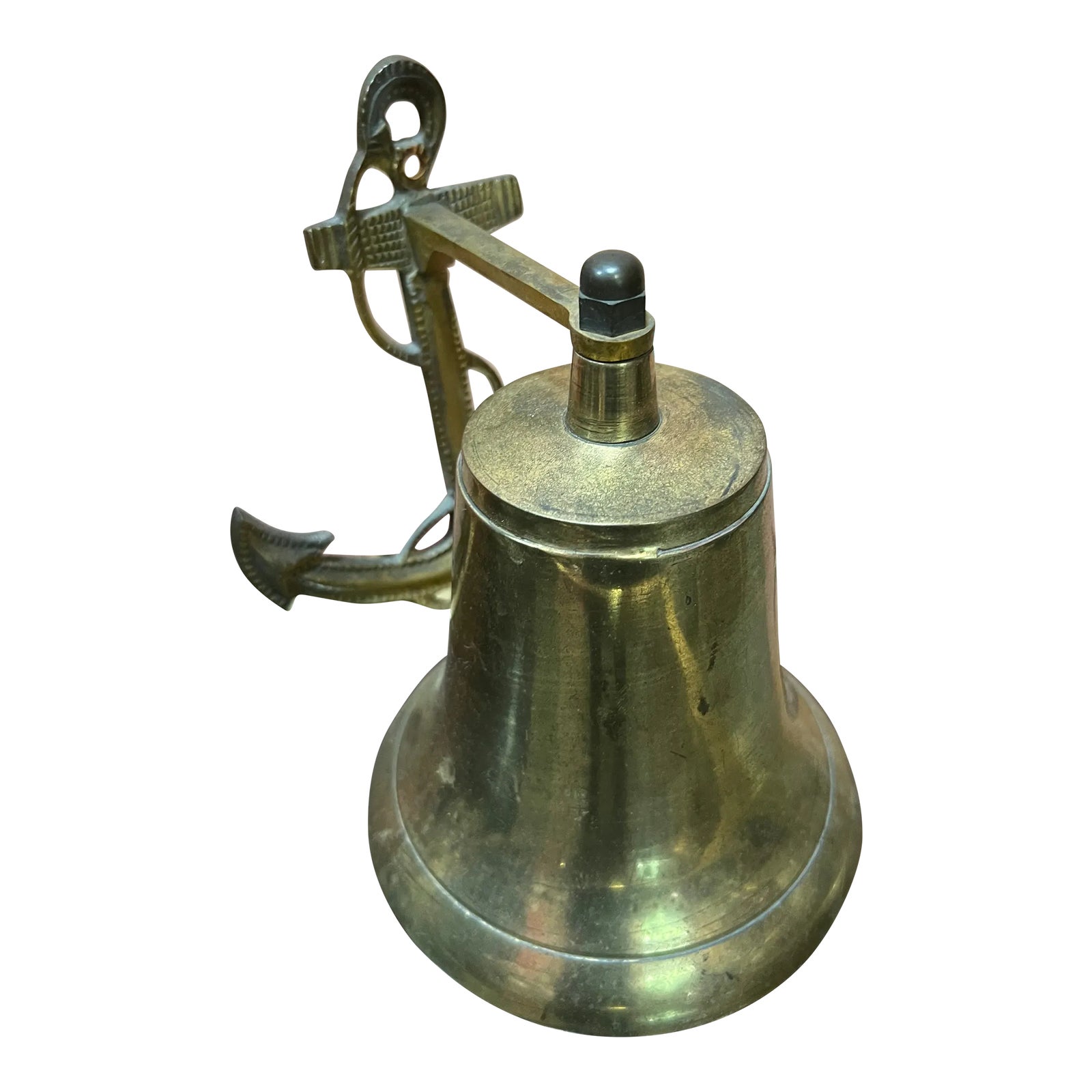 1970s Large Brass Working Nautical Bell | Chairish