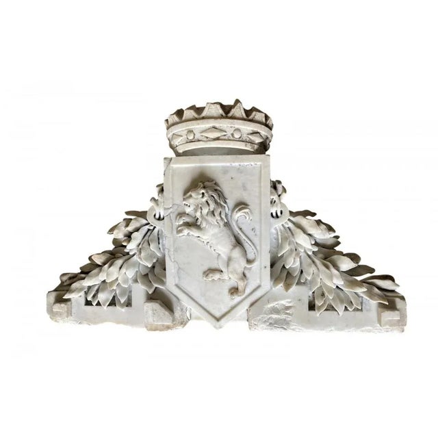 Marble Statue - Italian 18th Century Blason With Family Crest | Chairish