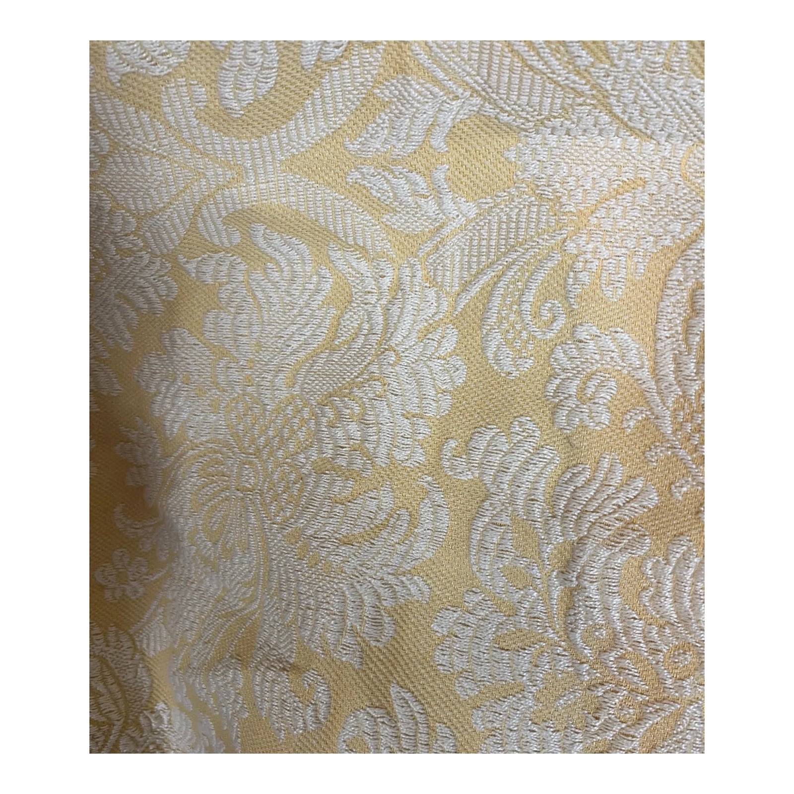 2000s Brunschwig and Fils Yellow Damask Samples- Set of 2 | Chairish