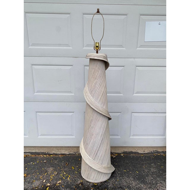 1980's Monumental Cerused Pencil Reed Floor Lamp | Chairish