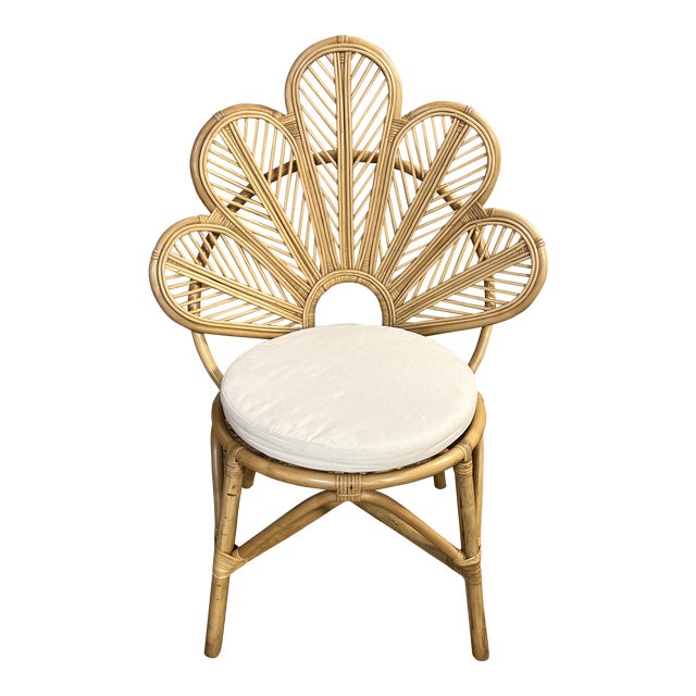 Rattan Bamboo Flower Chair | Chairish