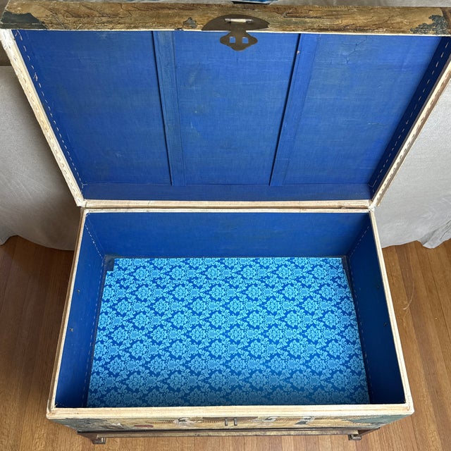 Antique Chinese Painted Trunk | Chairish