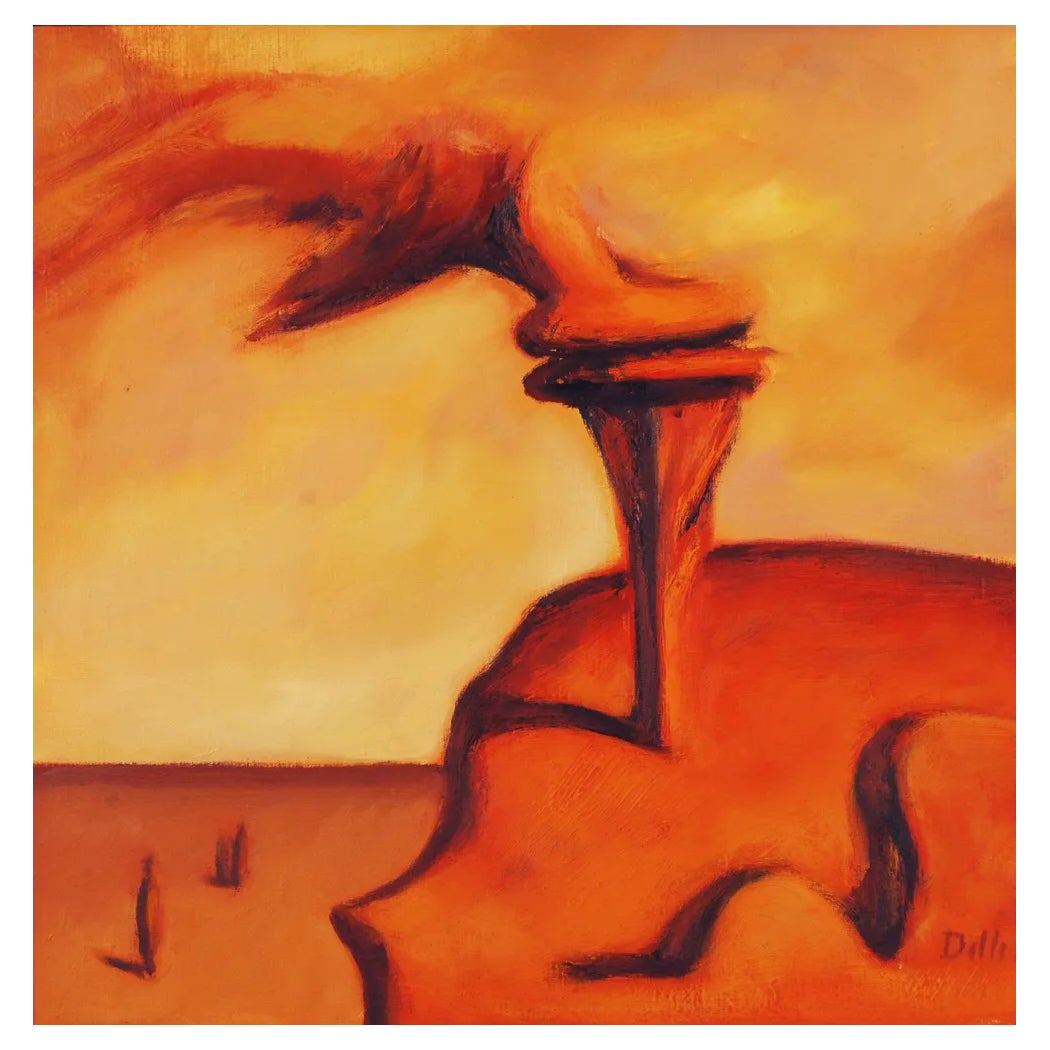 Biruta Delle, On the Edge of the Cliff, 2007, Oil on Canvas | Chairish