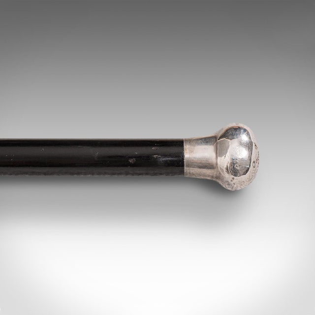 1940s Vintage English Hallmarked Silver Walking Cane | Chairish