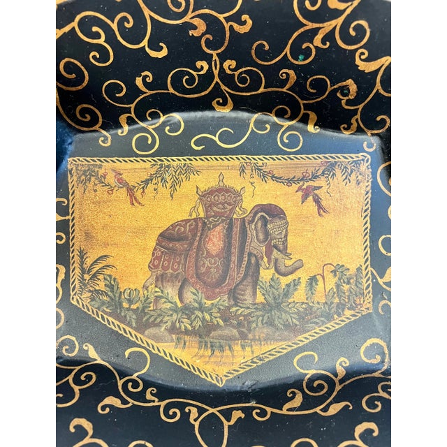 Vintage Regency Tole Lion Footed Decorative Cachepot Hand Painted With ...