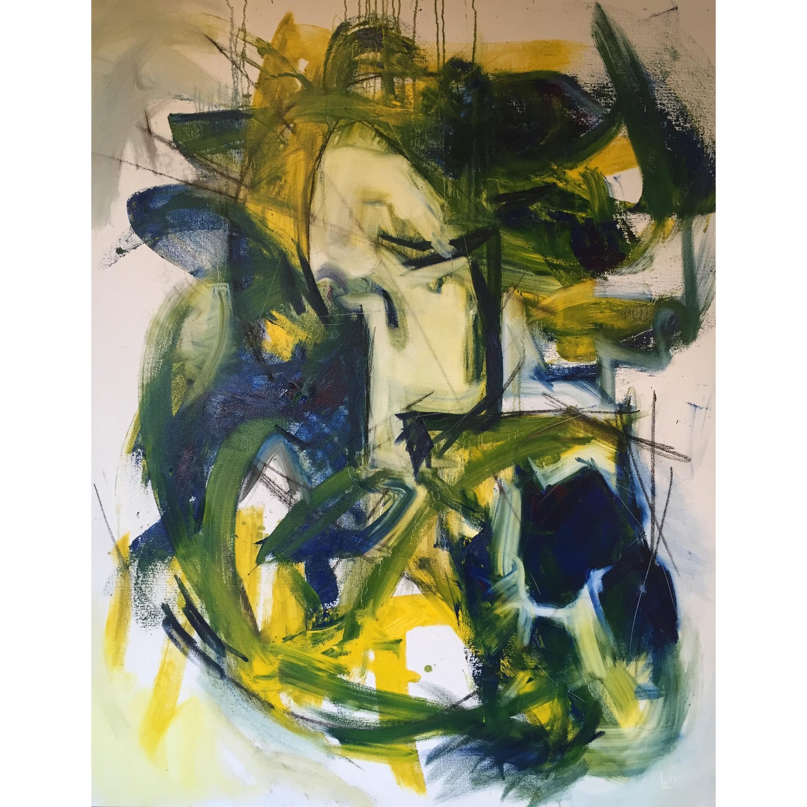 Contemporary "Time Distortion Effects" Oil & Charcoal Painting by Don ...