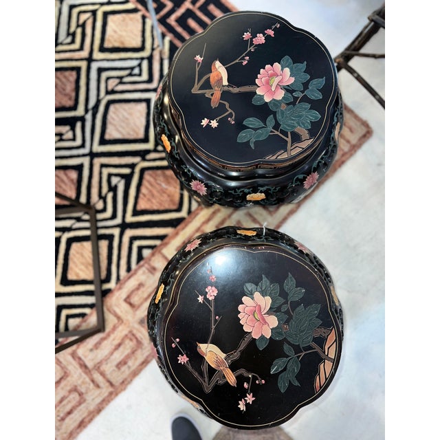1950s Hand Carved Asian Side Tables - a Pair | Chairish