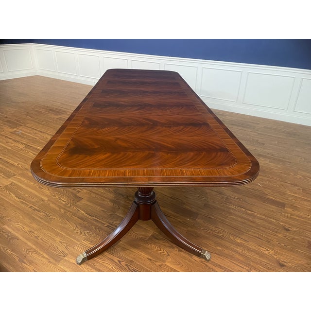 Leighton Hall Multi-Banded Mahogany Dining Table - Showroom Sample ...