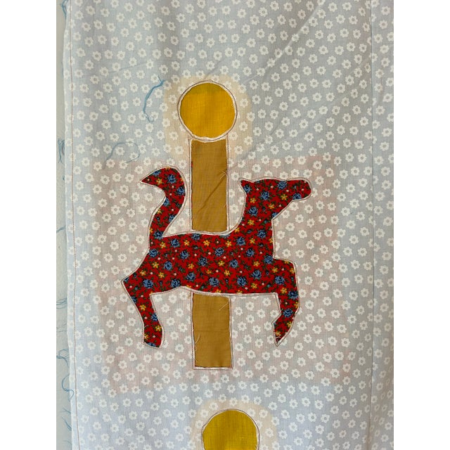 Vintage Hand Made Appliqué Carousel Quilt by Textile Artist Gustav ...