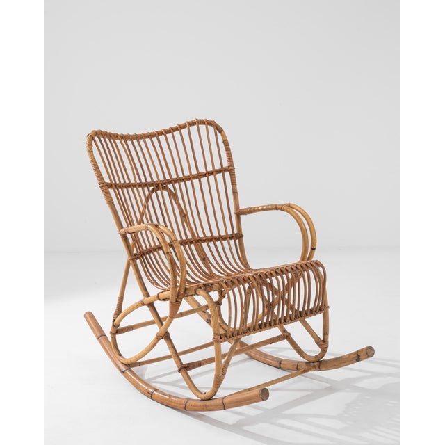1960s French Rattan Rocking Chair | Chairish