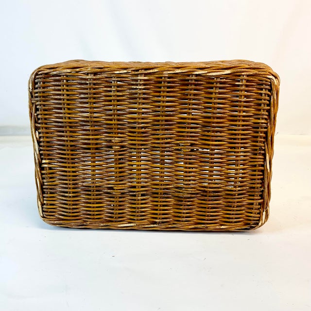 Mid 20th Century Mid-Century Boho Chic Arts & Crafts Wicker Table ...