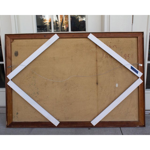 1951 Oil on Canvas Abstract Painting Signed by Irving Petlin | Chairish