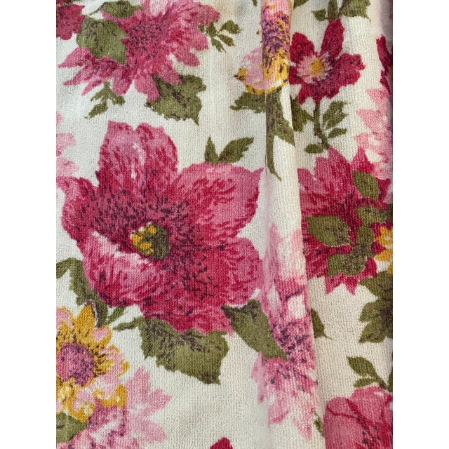 Vintage 1950s Cottage Core Shabby Chic Pink Floral Curtain Panels ...