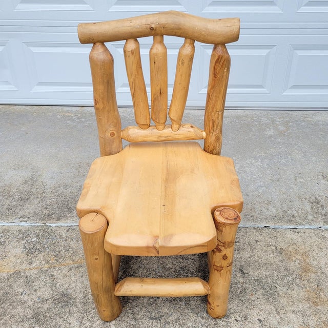 Rustic Hand Peeled White Cedar Log Chair Primitive Lodge Style Chair ...
