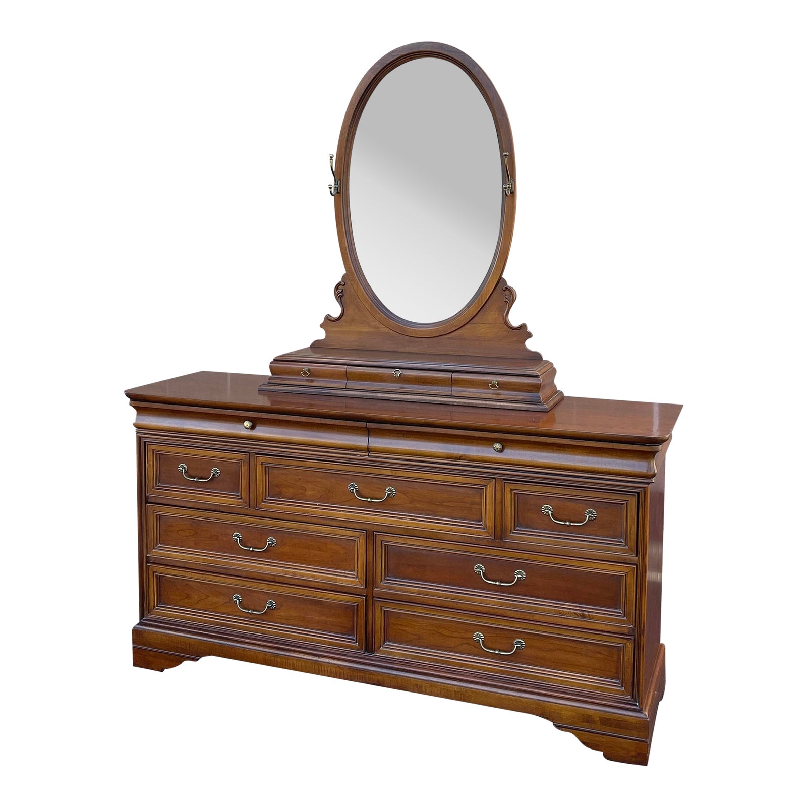 20th Century Lexington Traditional Cherry Louis Philippe Low Dresser ...