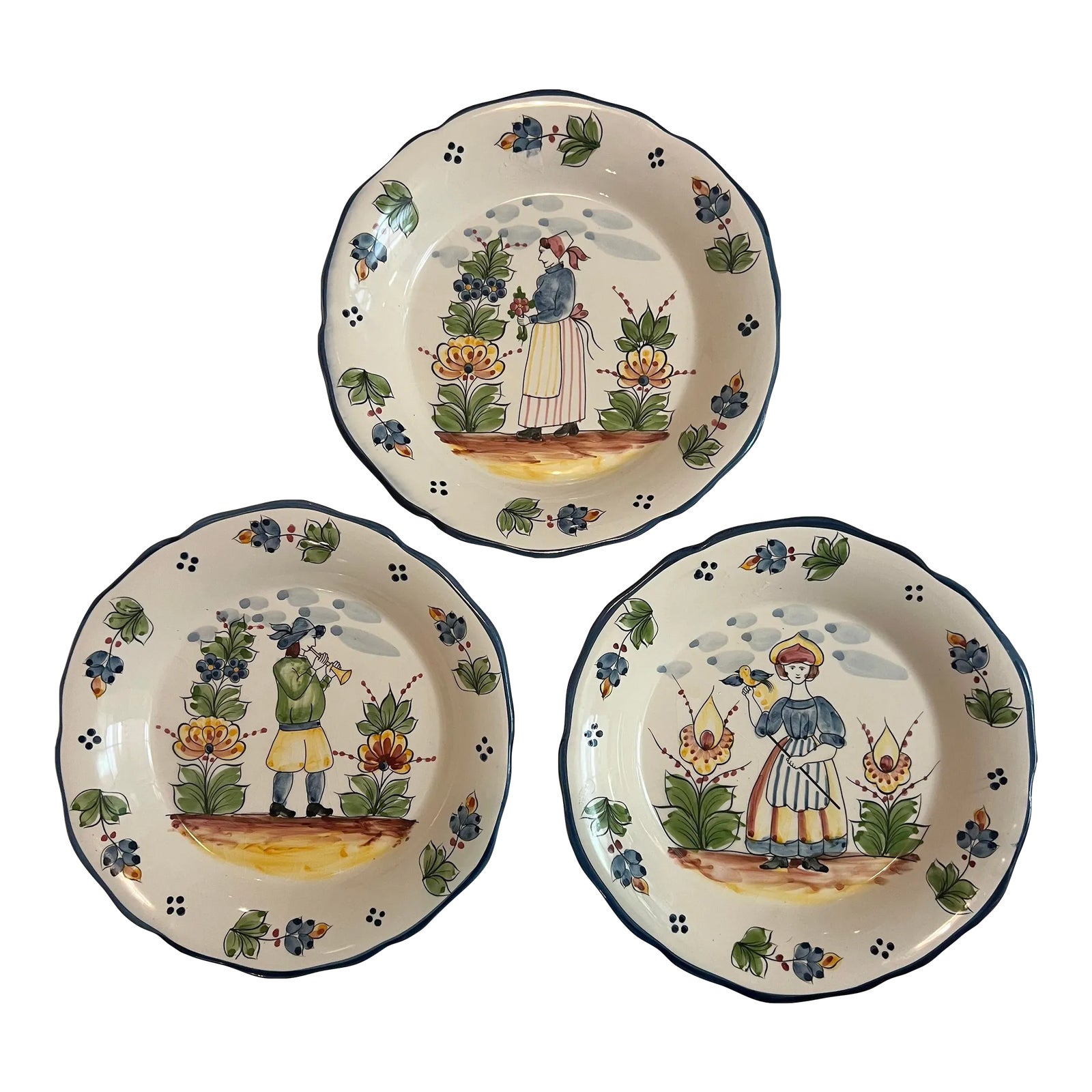 Vintage Jay Willfred’s Decorative Plates French Quimper Style French ...
