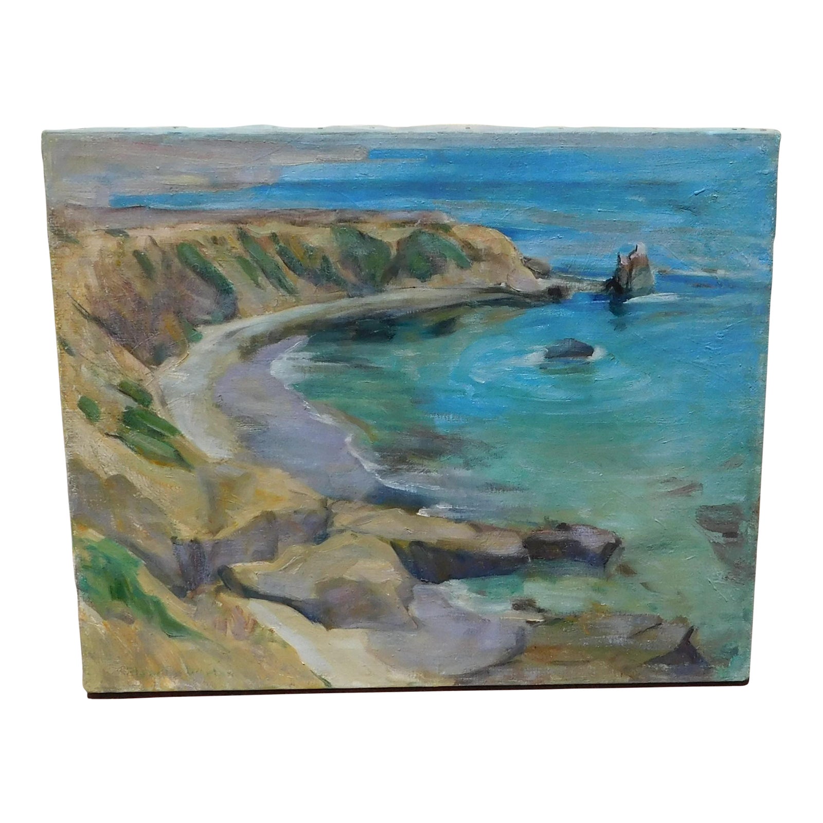 Early 20th Century Blanche Whelan Early Ca Artist, Oil Painting Coastal ...