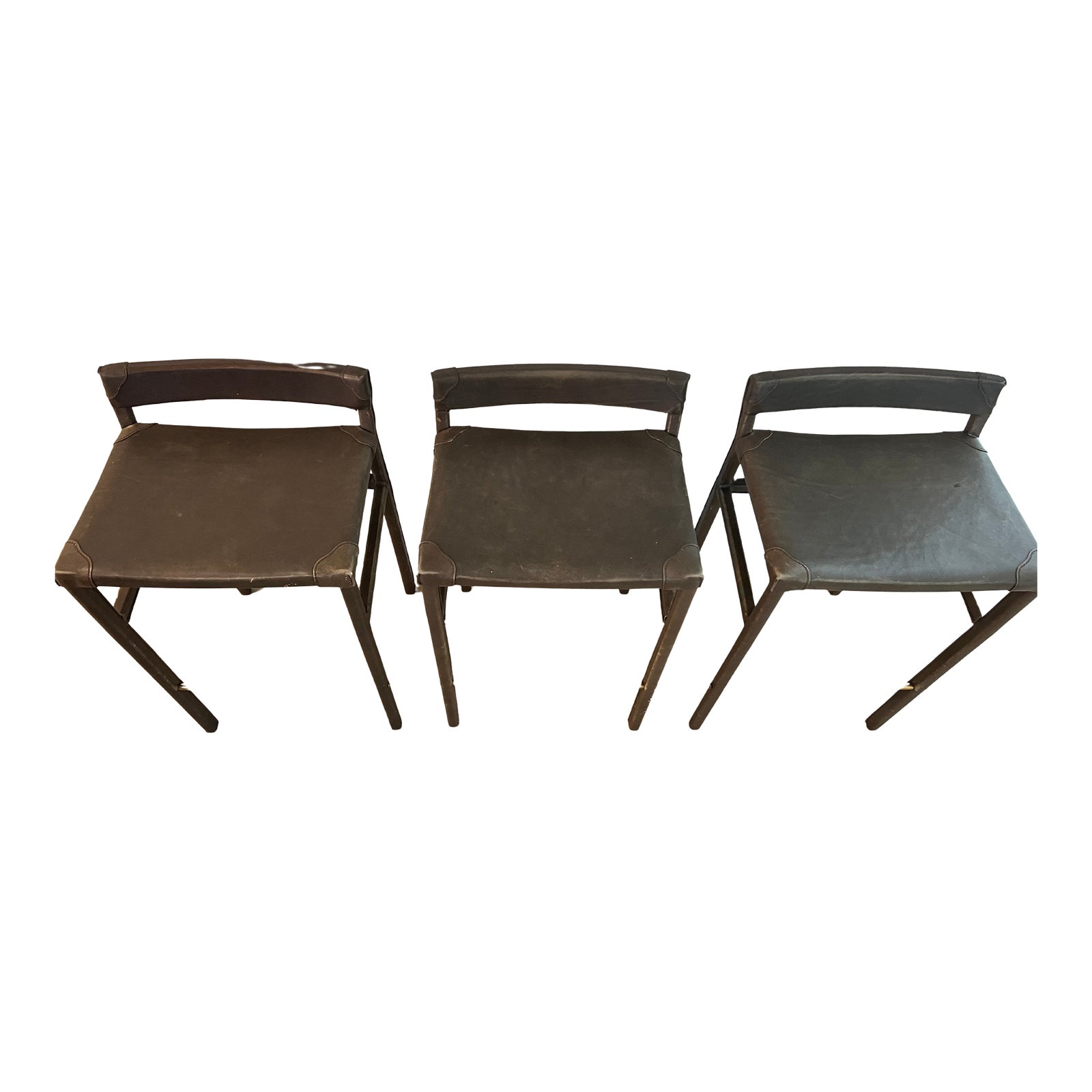 Ochre Sable Bar Stools - Set of 3 | Chairish
