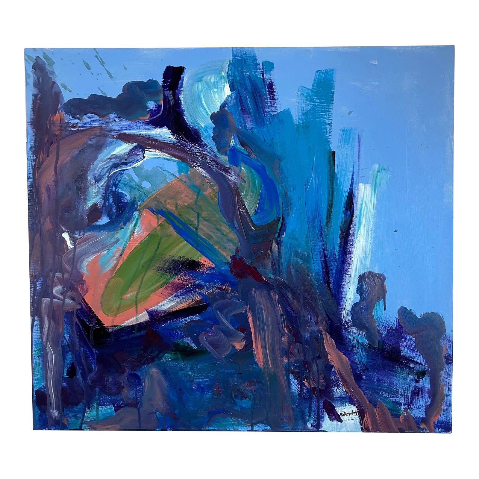 Abstract No. 1006, in Blue, Color Composition, Acrylic on Masonite by ...