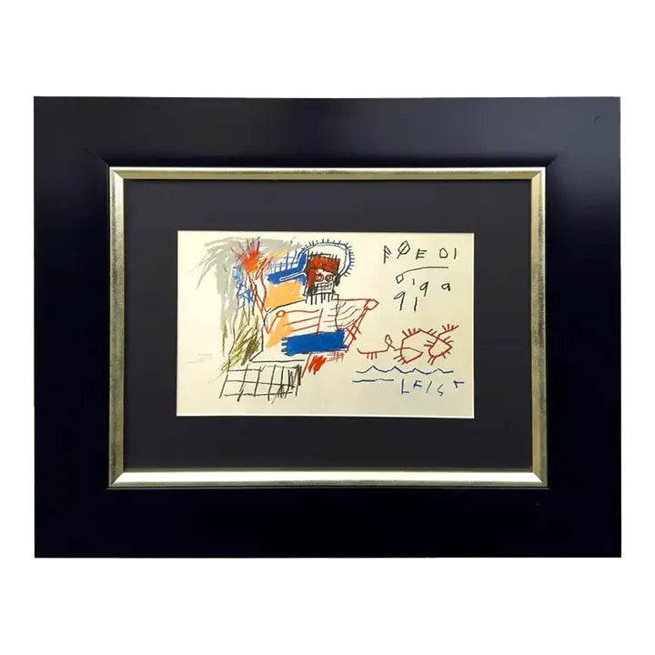 Jean-Michel Basquiat Neo Expressionist "Poedi" Color Plate Lithograph ...