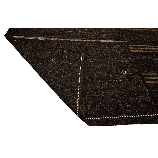1960s Vintage Brown Kilim Rug-11′3″ × 12′9″ | Chairish
