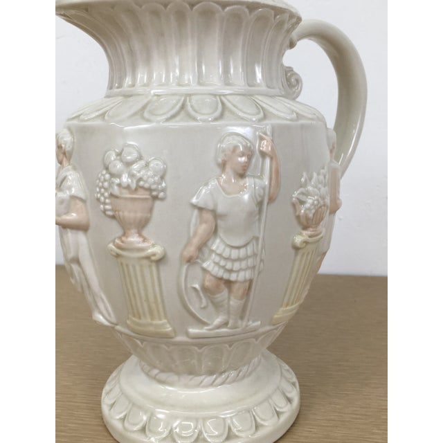 Fitz and Floyd Omnibus Neoclassical Roman Figural Motif Water Pitcher ...