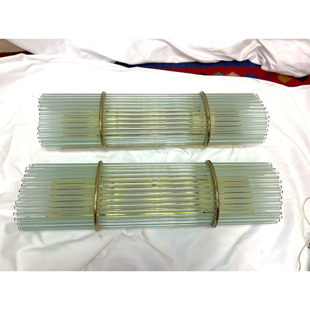 1970s Brass and Glass Rod Mid-Century Wall Sconces by Forecast - a Pair ...