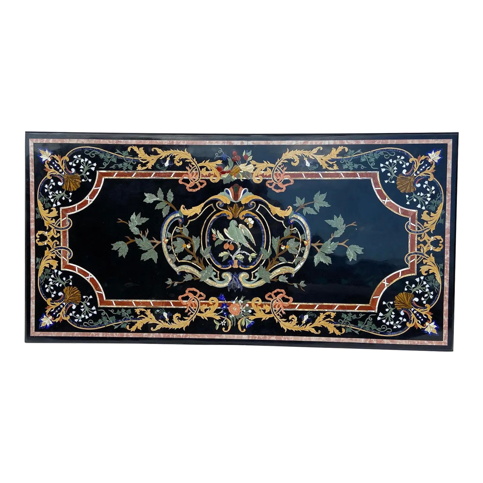 Late 20th Century Handmade Italian Marble Table Top With Mosaic Inlay ...