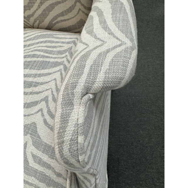 Custom Design Wingback Zebra Print Arm Chair | Chairish