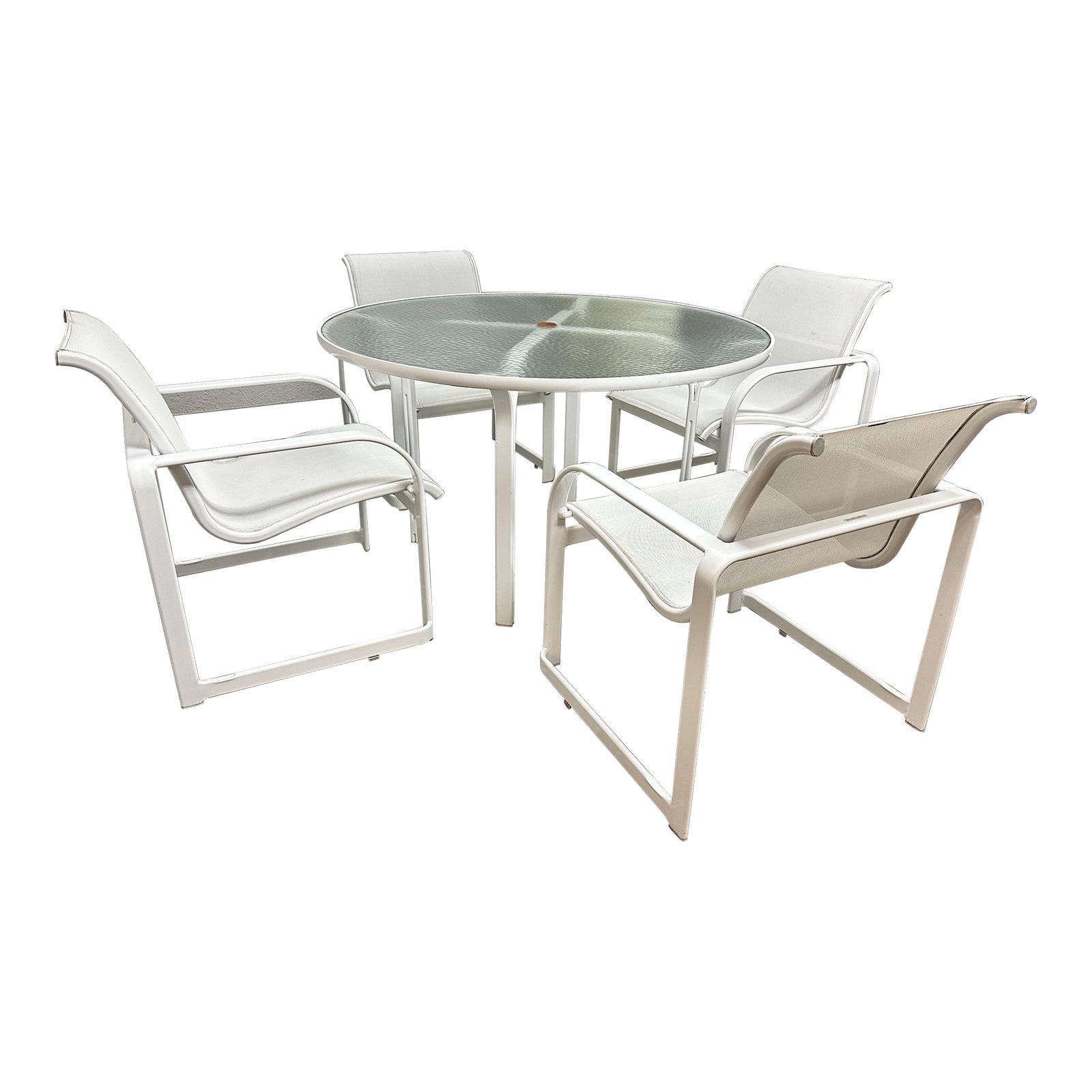 1990's Brown Jordan Outdoor Patio Set, Table + Four Chairs | Chairish